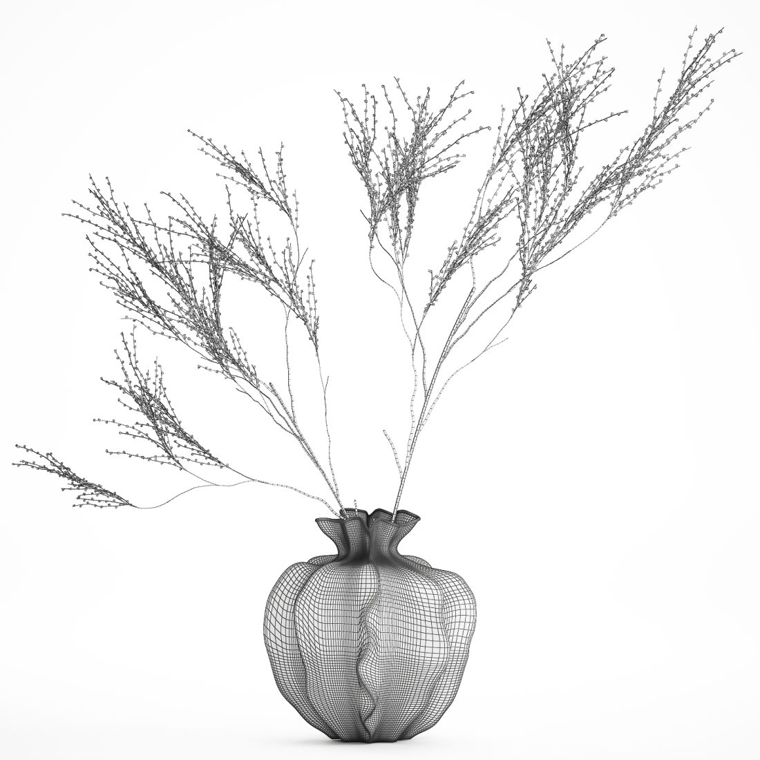 Realistic Dried Flower Bouquet Branches Vase 3D Model for VRay | CGMood
