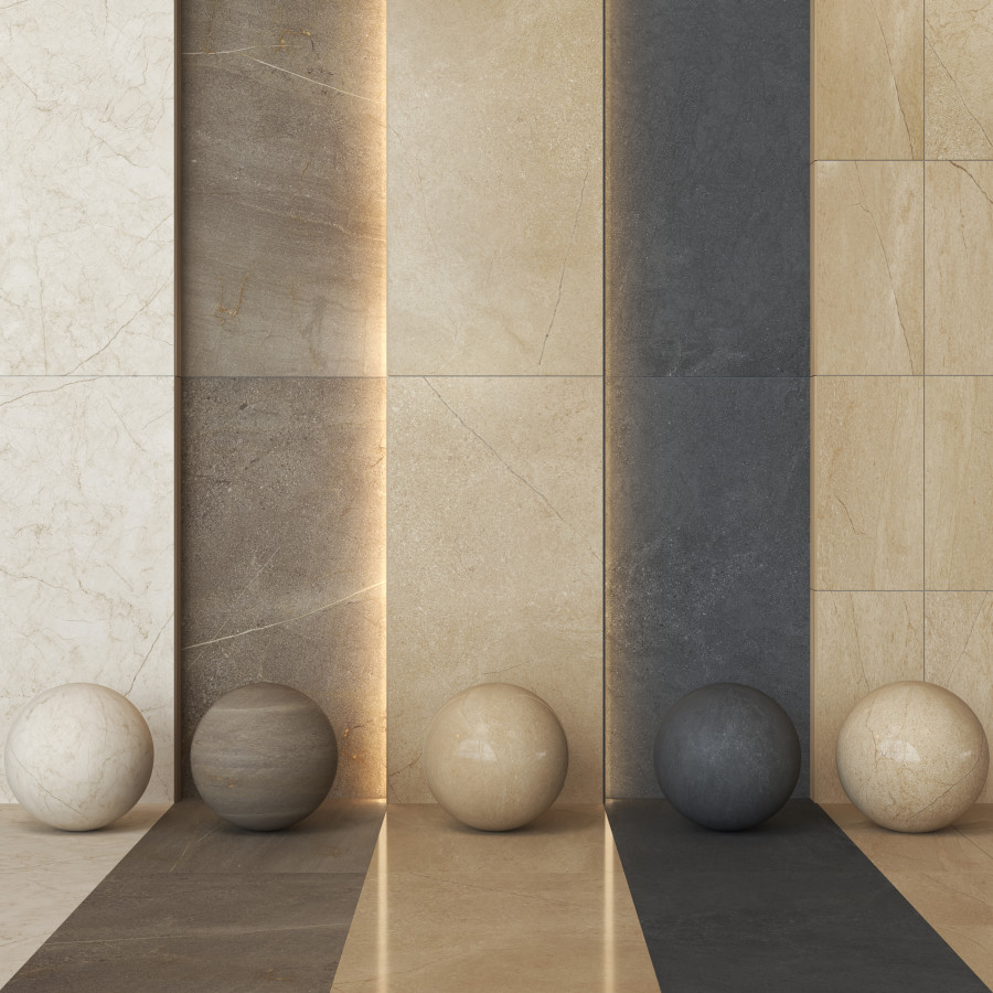 Italon Contempora Stone-effect Tiles (20 In 1) - 3D Model for VRay, Corona