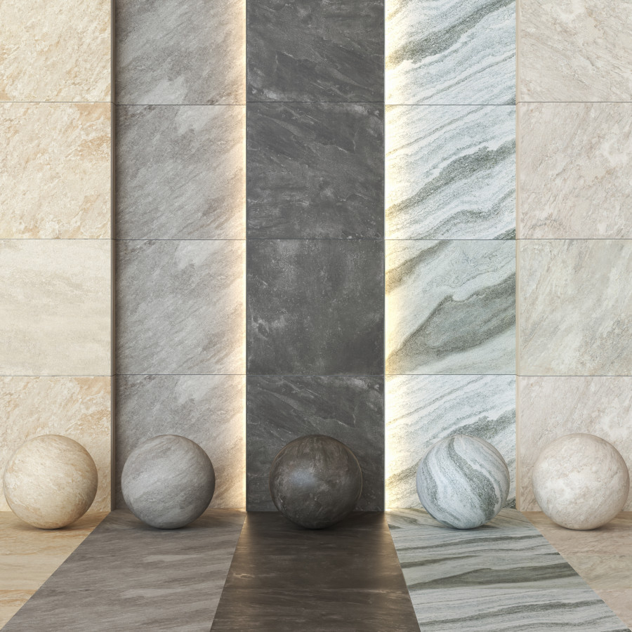 Italon Climb Beola Stone Effect Tile Pack -14 In 1 - 3D Model for VRay ...