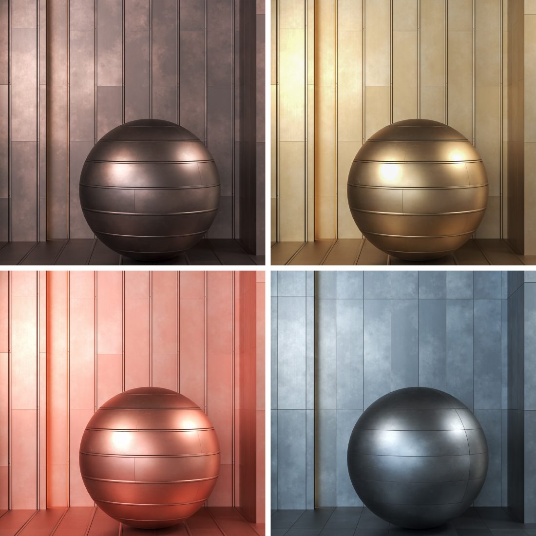 Pbr Metal Wall Panel Materials 4k Seamless-15 In 1 Texture / PBR ...
