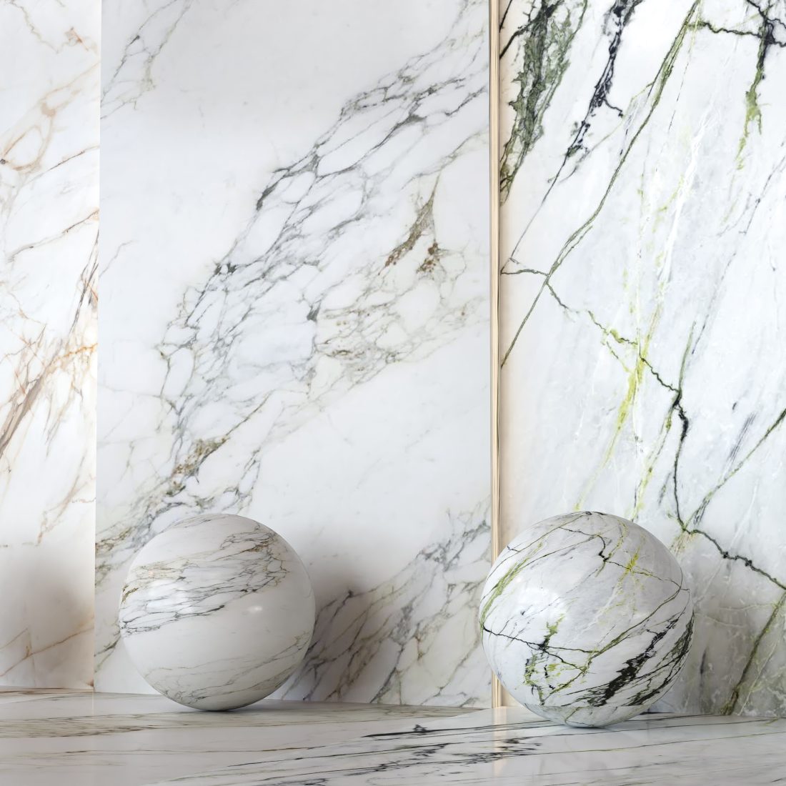 Porcelanosa Xtone Calacatta Marble Slab (Set Of 3) Material for VRay ...
