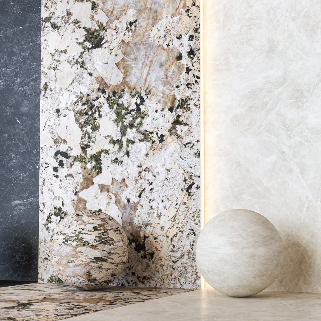 Porcelanosa Xtone Slabs - Alpinus, Ars (set Of 3) - 3D Model for VRay ...