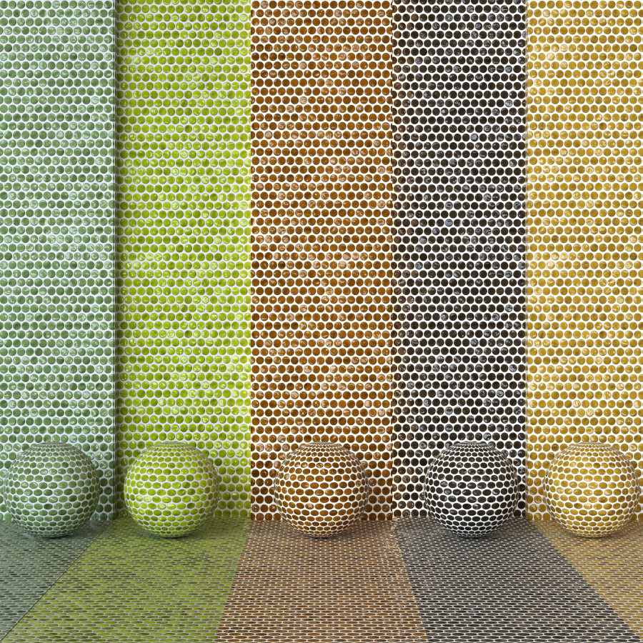 Florim Extra Light Glass Penny Mosaic - 4K PBR (Se - 3D Model for VRay ...