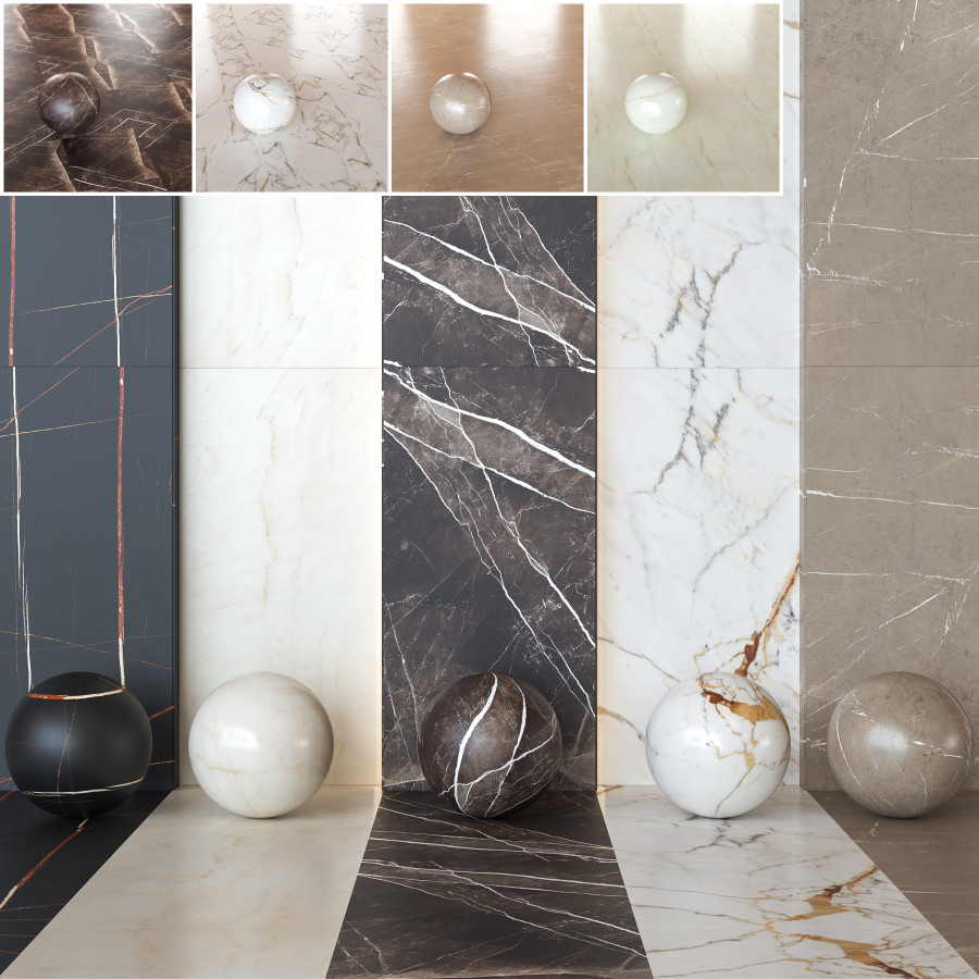 Marazzi Allmarble Porcelain Tiles Vol 3 - 15 In 1 - 3D Model for VRay ...