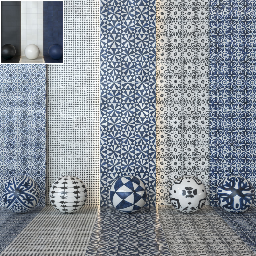 Marazzi Memoria Tappeto Decor Tiles (Set Of 13) Material for VRay ...