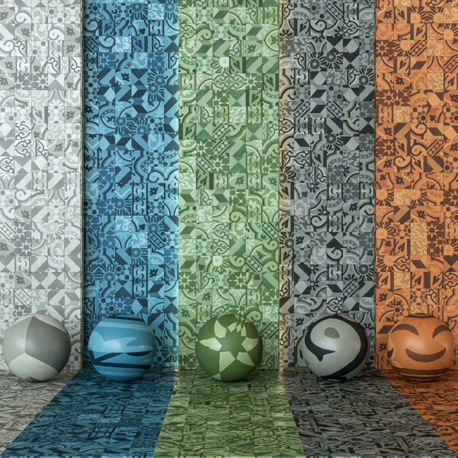 Marazzi Dsegni Blend Decorative Mix Tiles + Layout - 3D Model for VRay ...