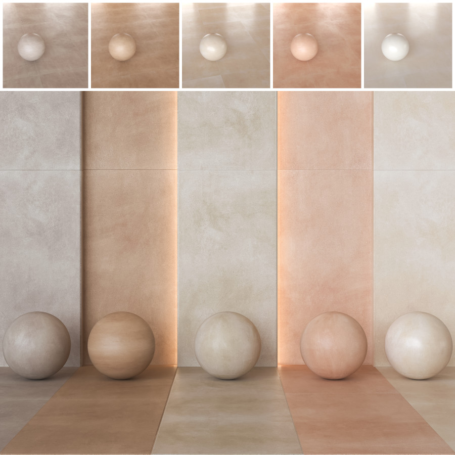 Marazzi Slow Handmade Concrete-look Tiles- 27 In 1 Material for VRay ...