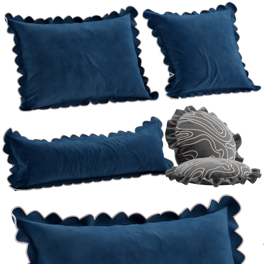 Decorative Pillow 40 With 4 Options - 3D Model for VRay, Corona