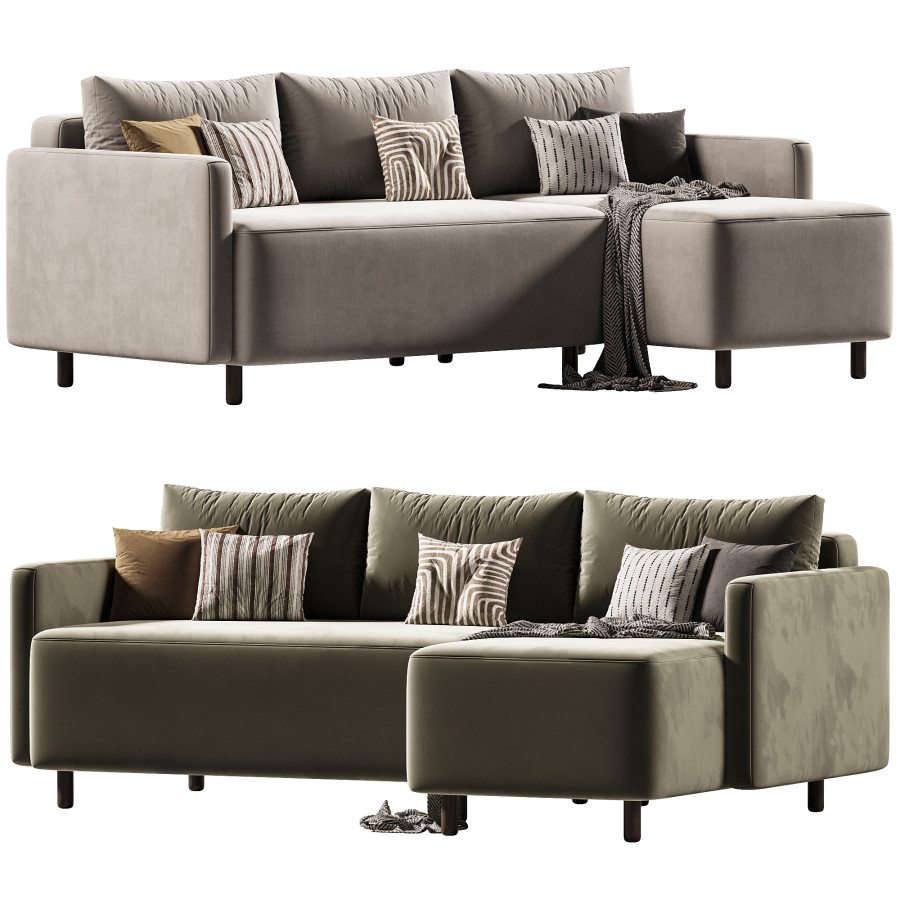 Corner Sofa Beller Textile Grafit Sofa - 3D Model for Corona