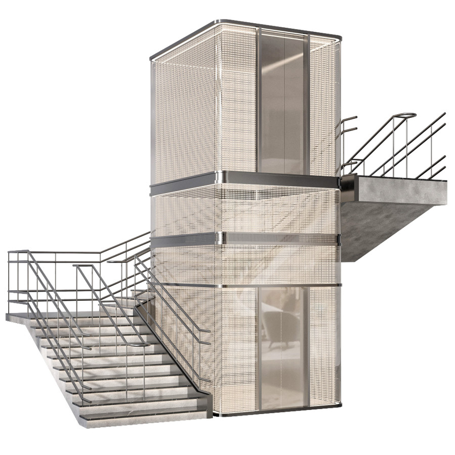 Elevator And Stair No. 22 3D Model for VRay, Corona | CGMood