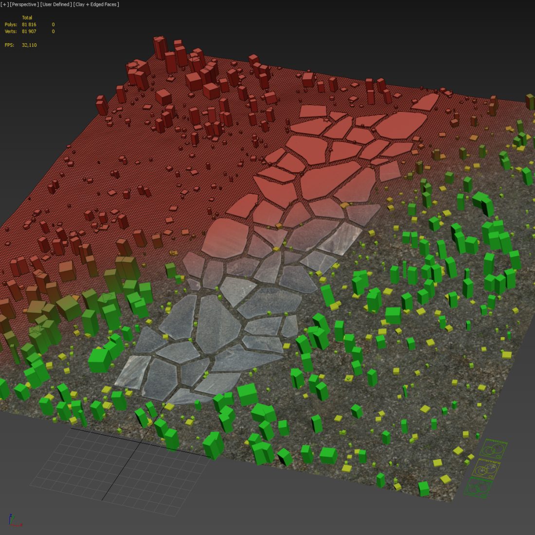 Grass For A Step By Step Path 3D Model for Corona | CGMood