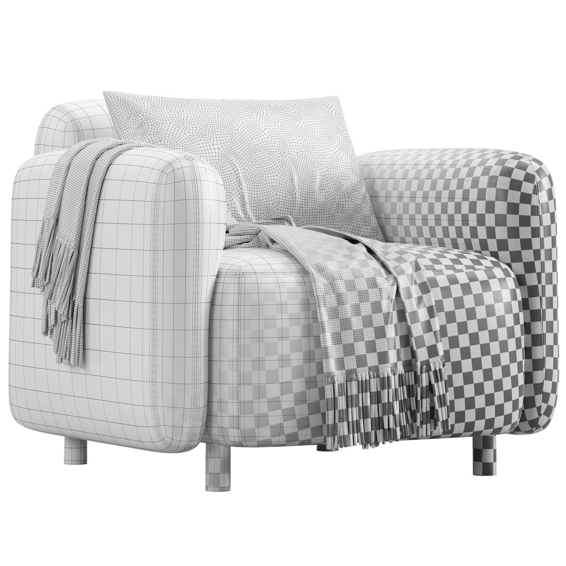 Pipel Armchair - 3D Model for VRay, Corona