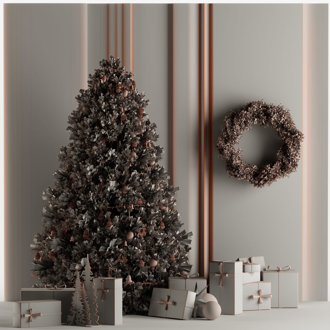Christmas-tree-set07 3D Model for VRay, Corona | CGMood