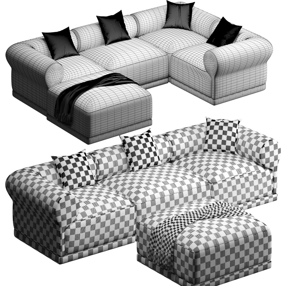 Lugano Modular Sofa 3D Model for VRay | CGMood