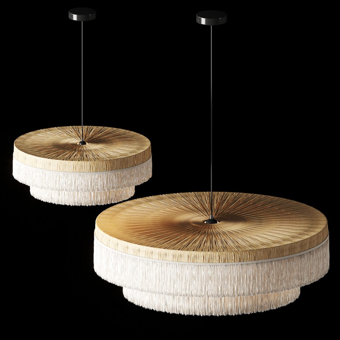 Kavi Fringed Raffia Lamp 3D Model for Corona | CGMood