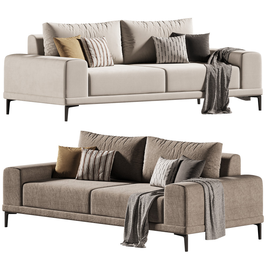 Cologne Clarins Straight Non-folding Sofa - 3D Model for Corona
