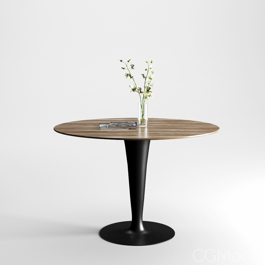Flute Wood Table By Sovet Italia - 3D Model for Corona