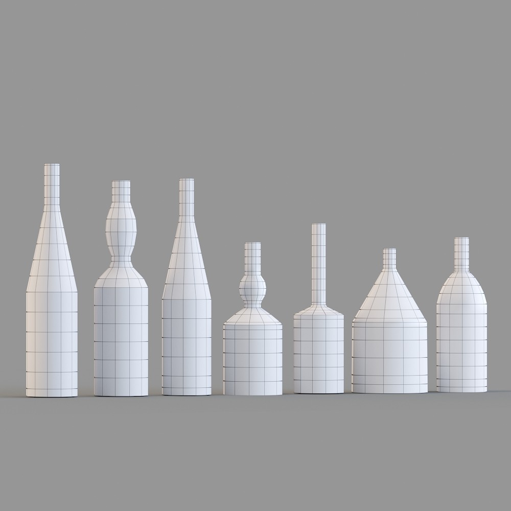Omaggio A Morandi - Decorative Bottles Salvatori - 3D Model for Corona