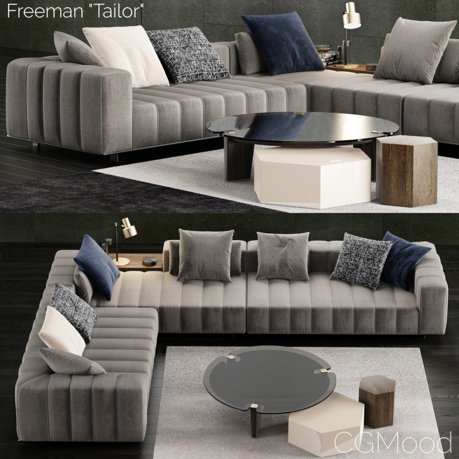 Freeman Tailor Sofa 2 3D Model for VRay | CGMood