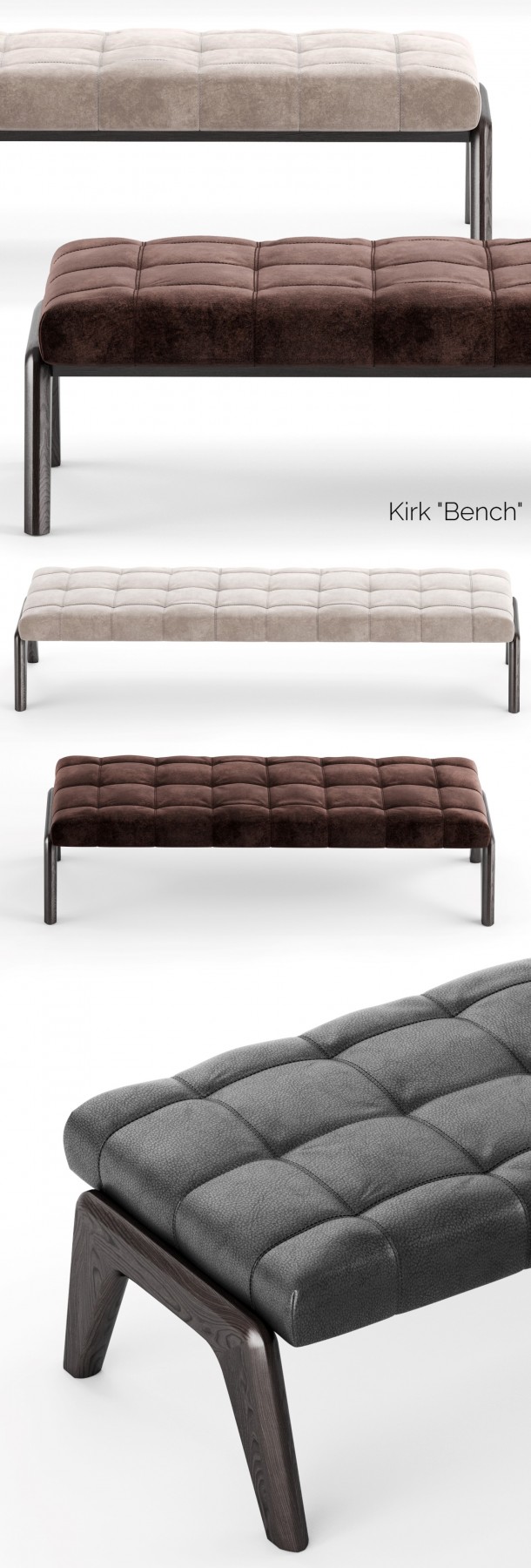 Kirk Bench - 3D Model for VRay, VRay