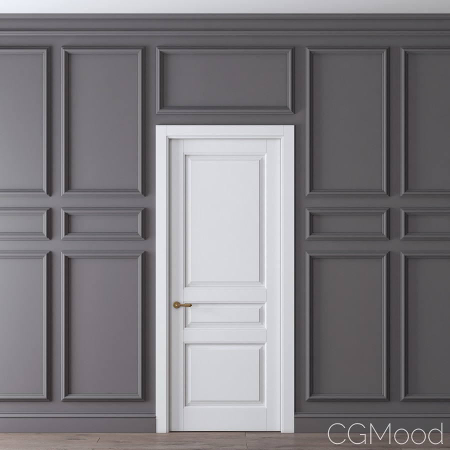 Classic Door And Wall Moulding 3 - 3D Model for VRay, Corona