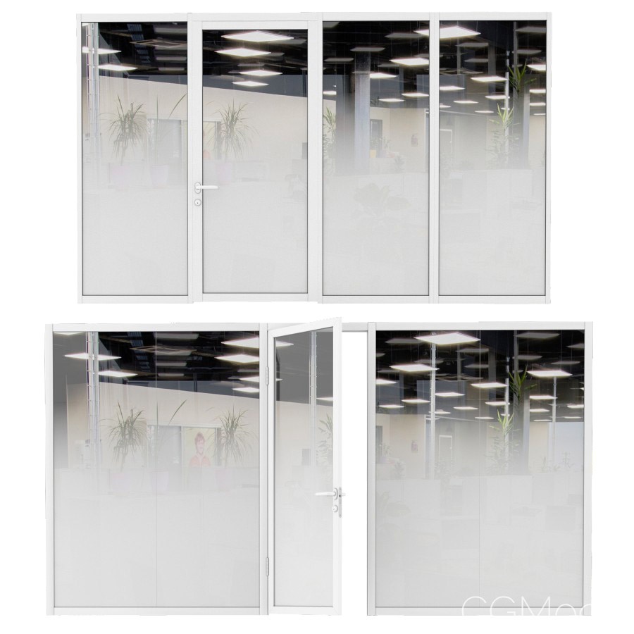 Office Wall Door - 3D Model for VRay, Corona