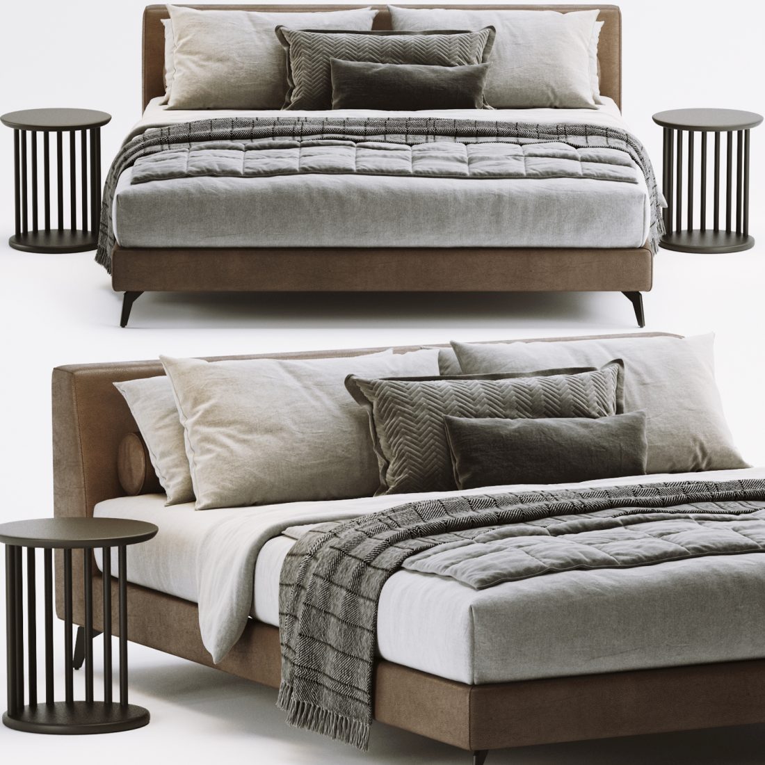 Meridiani Louis Up Bed - 3D Model for VRay, Corona
