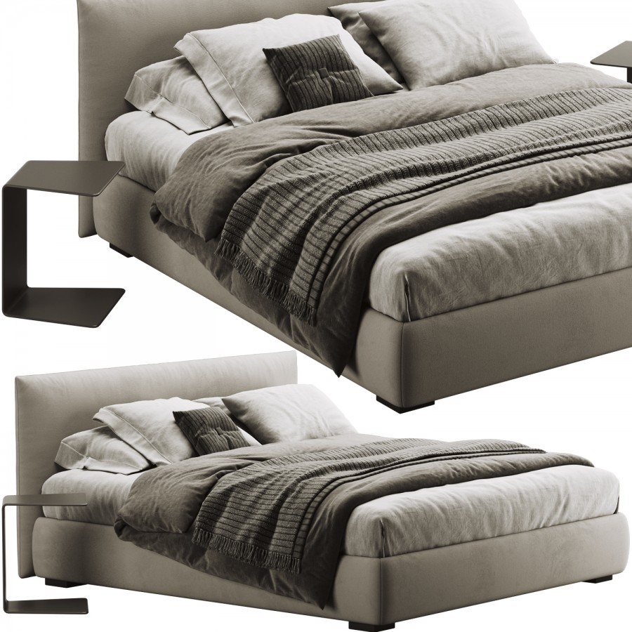 Meridiani Scott Bed - 3D Model for VRay, Corona