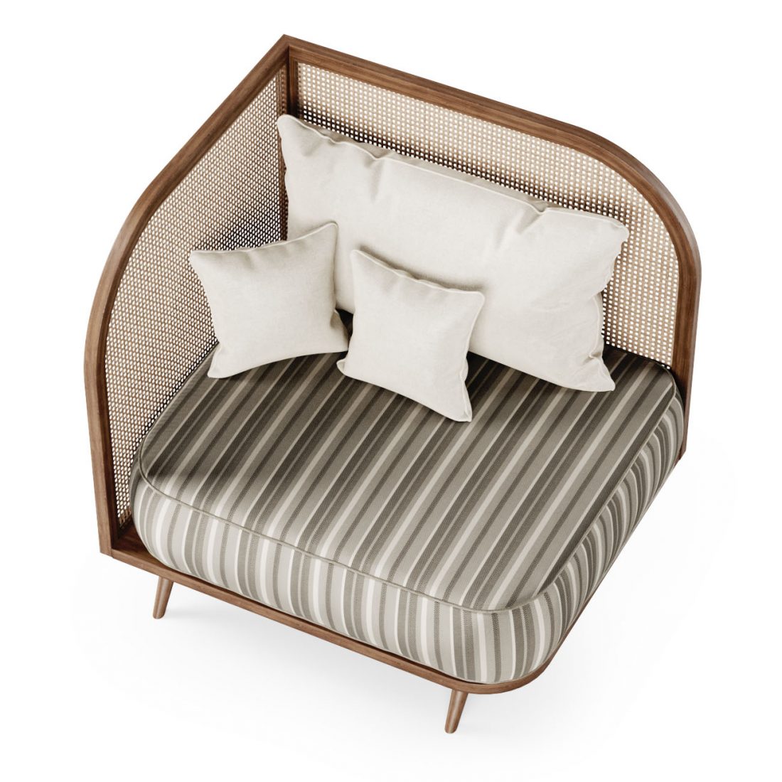Corner Restaurant Lounge Chair Tv1 - 3D Model for Corona