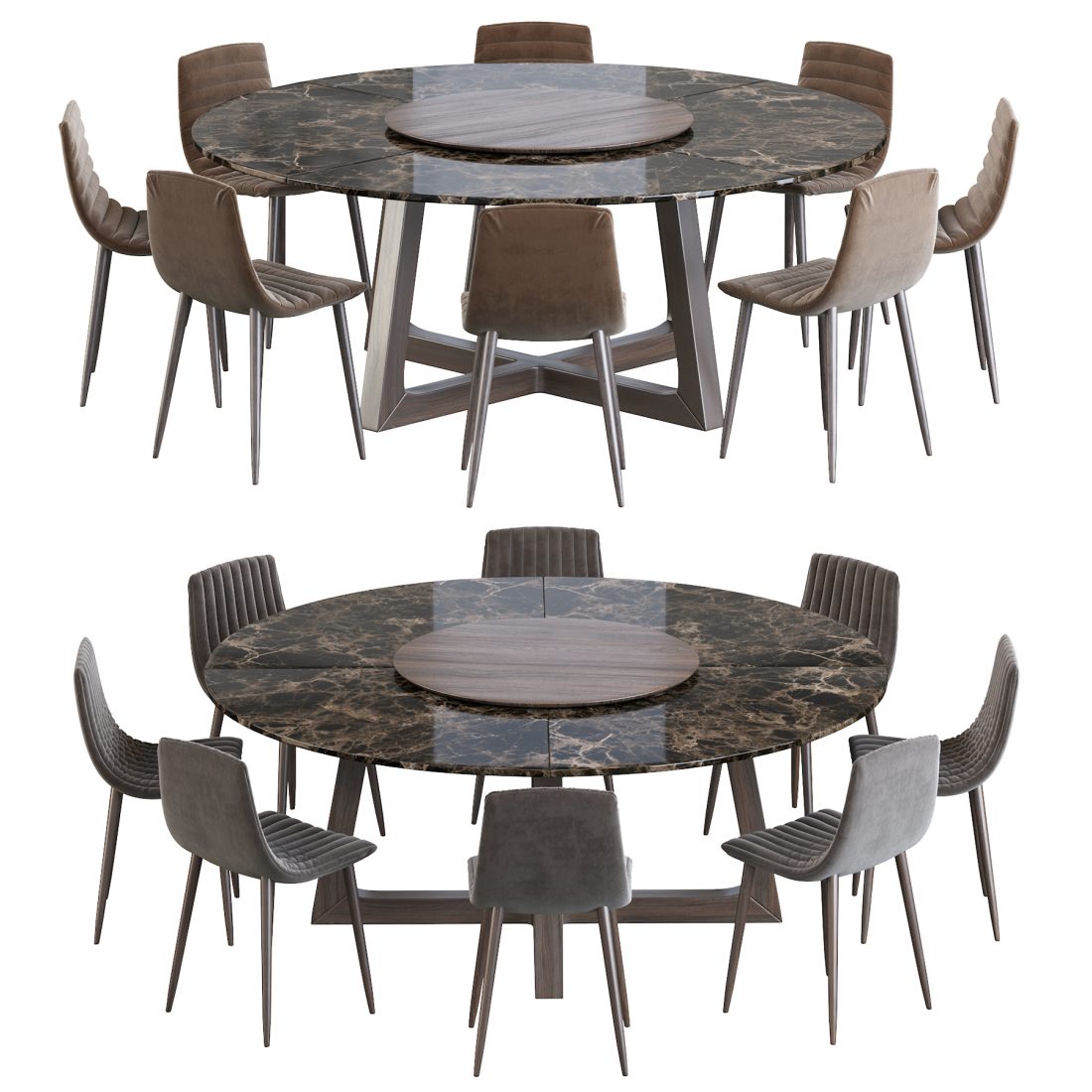 Modern Dining Chais And Concorde Table - 3D Model for Corona