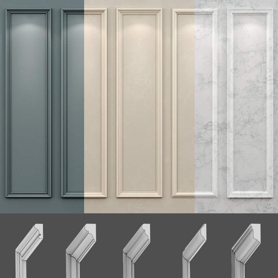 Wall Molding 18 Boiserie Classic Panels - 3D Model for Corona