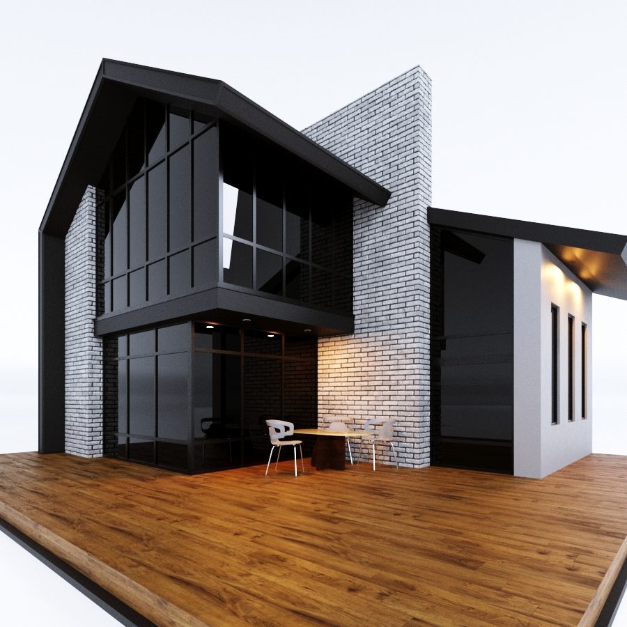 Modern Residential Home - 3D Model for Corona