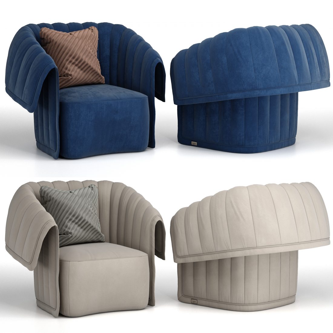Manta Armchair - 3D Model for VRay