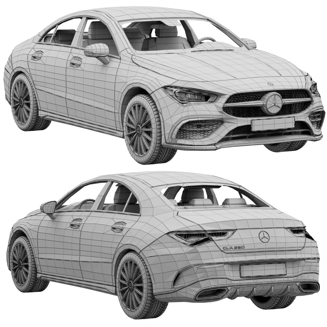 Mercedes-benz Cla Coupe 250 2020 - 3D Model for VRay
