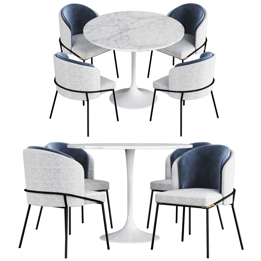 Fill Noir Chair With Table - 3D Model for VRay