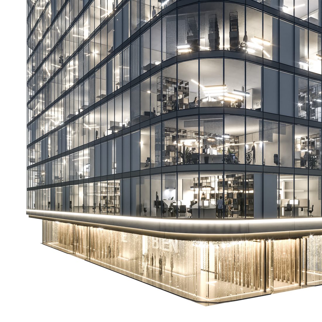 Modern Office Building 01 - 3D Model for Corona