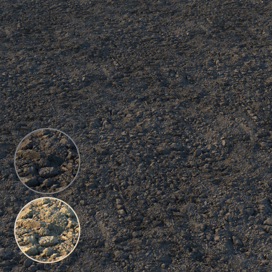 Loosened Ground Material 02 - 3D Model for VRay, Corona