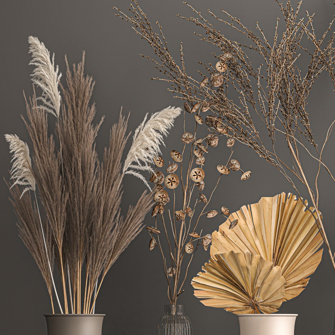 Collection Of Bouquets Of Dried Flowers 206 - 3D Model for VRay