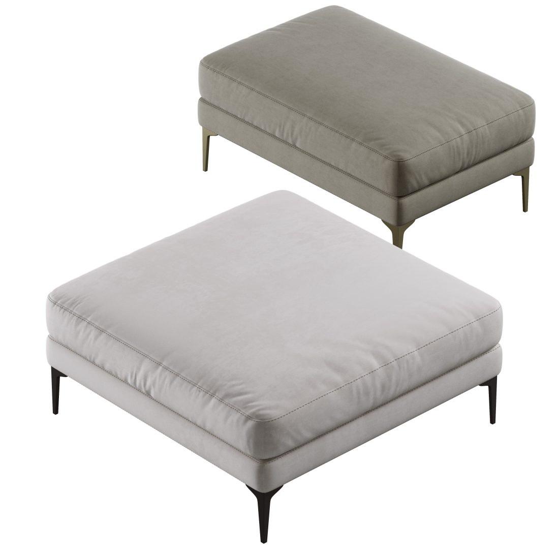 West Elm Andes Ottoman - 3D Model for VRay, Corona