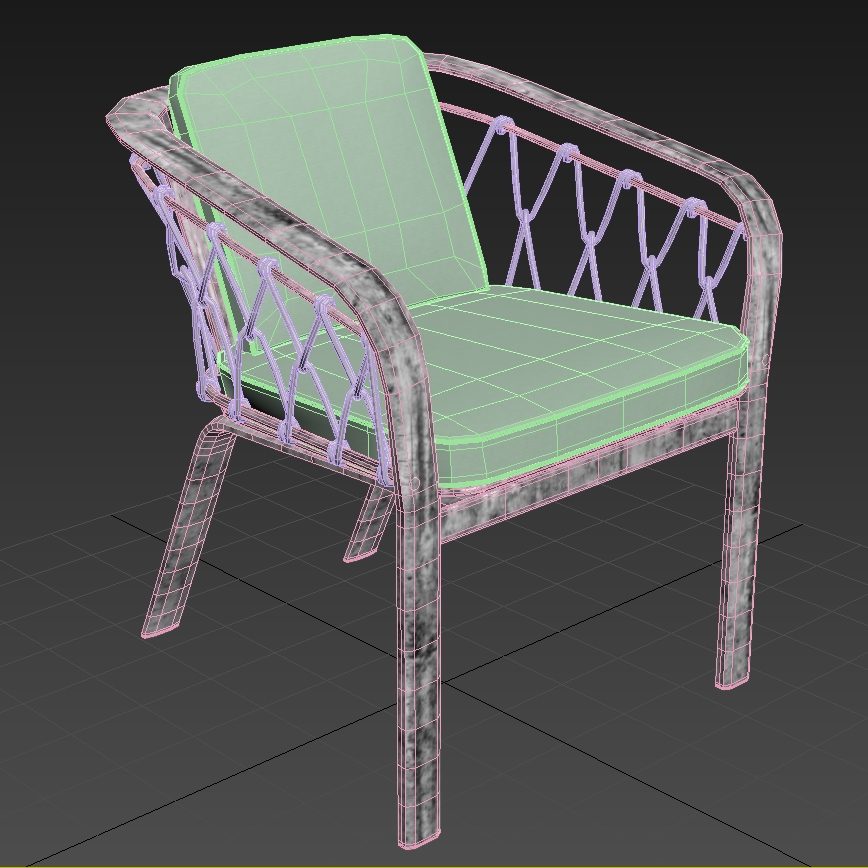 Tropitone Trelon Rope Dining Chair - 3D Model for Corona
