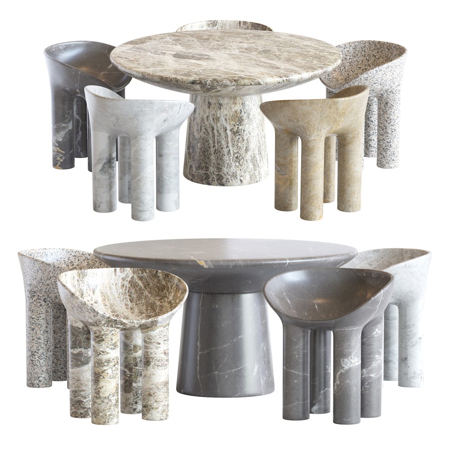 Faye Toogood Roly Poly Chair And Round Contemporar - 3D Model for Corona