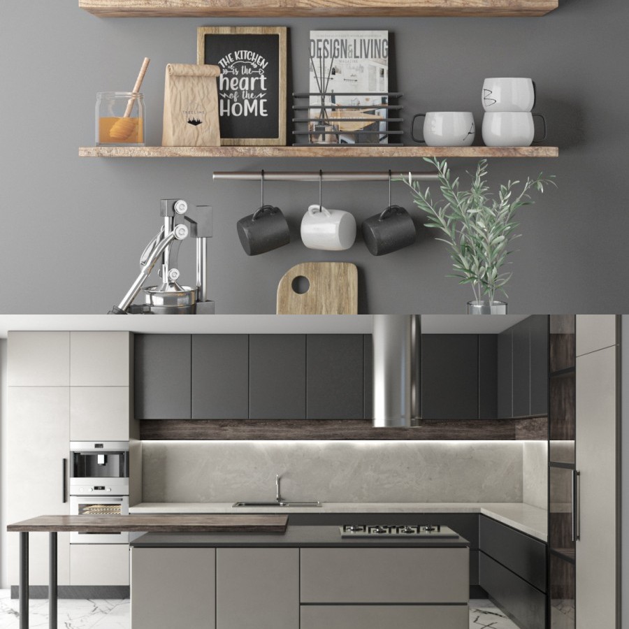 Kitchen 23 - 3D Model for VRay, Corona