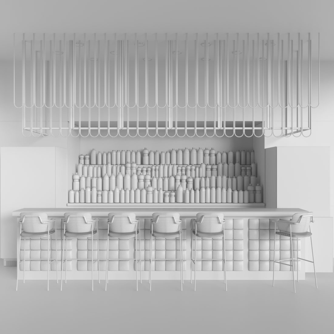 Luxurious Bar Counter - 3D Model for Corona