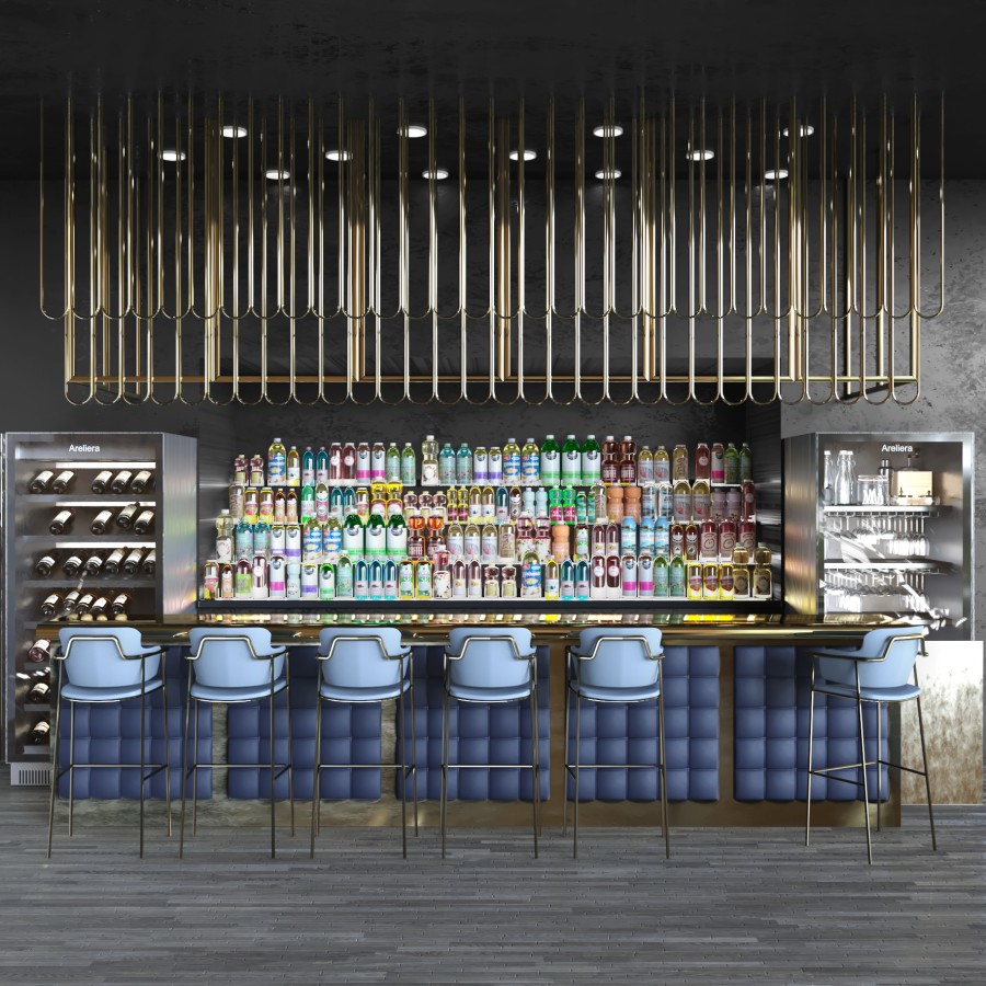 Luxurious Bar Counter - 3D Model for Corona