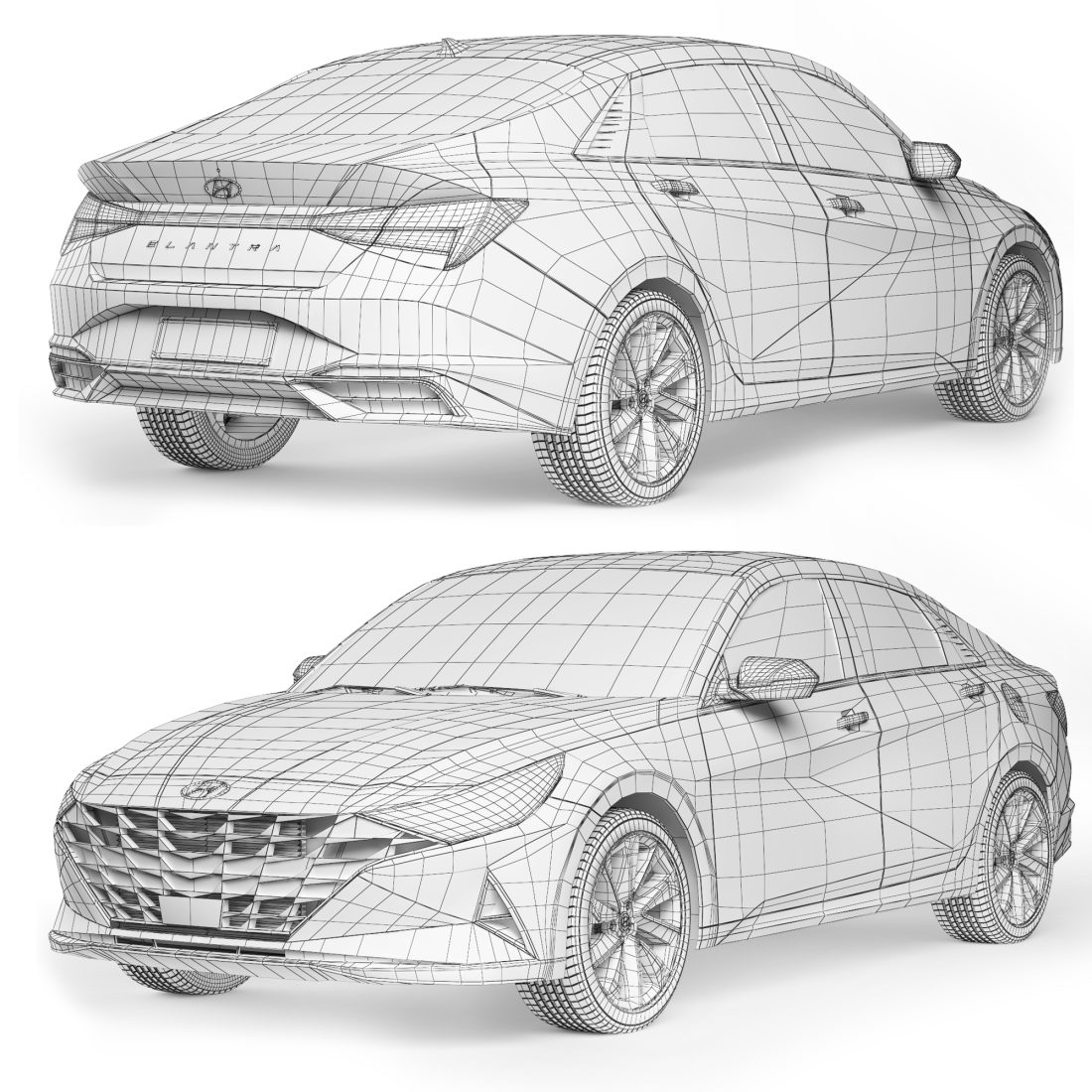 Hyundai Elantra 2021 - 3D Model for VRay