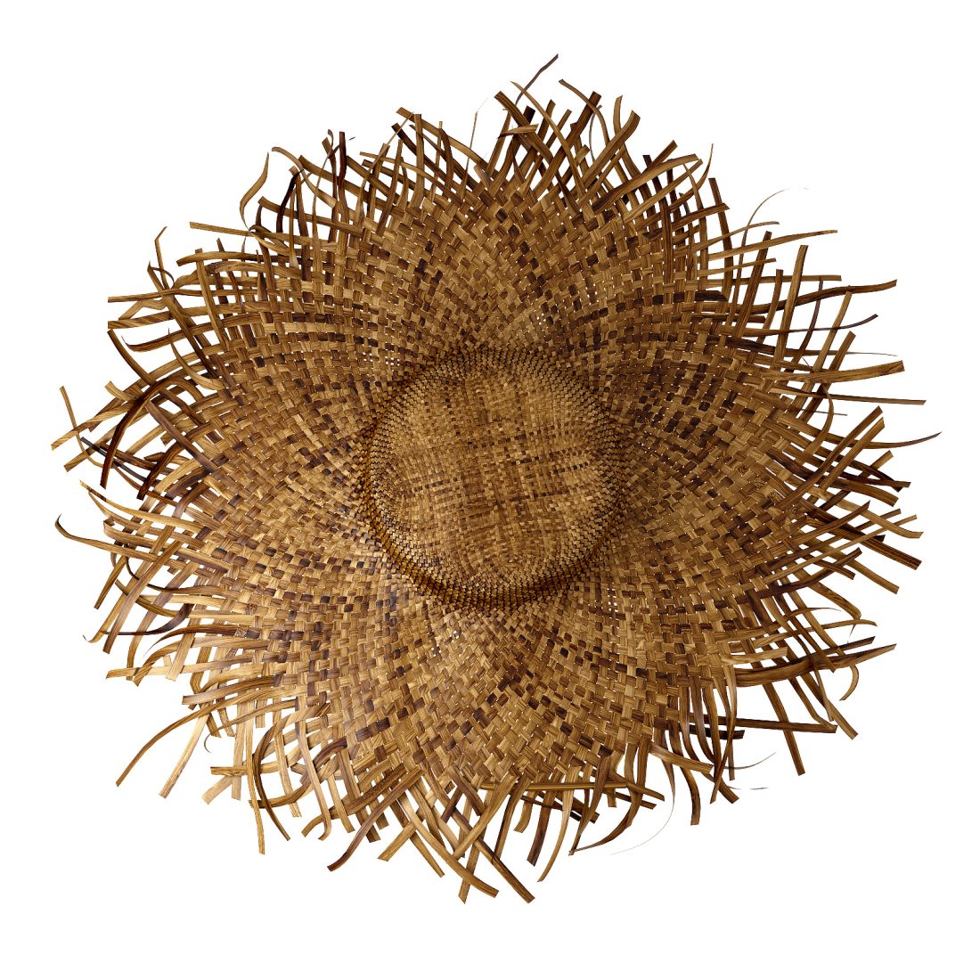 Balinese Straw Wicker Hat Bamboo Woven Wall Decora - 3D Model for VRay