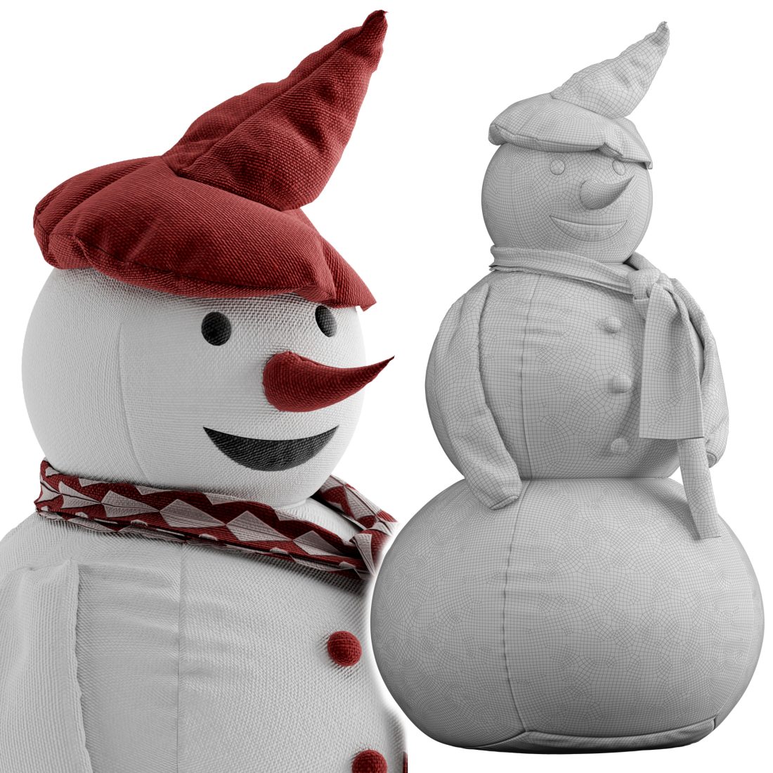 Snowman Fabric - 3D Model for VRay