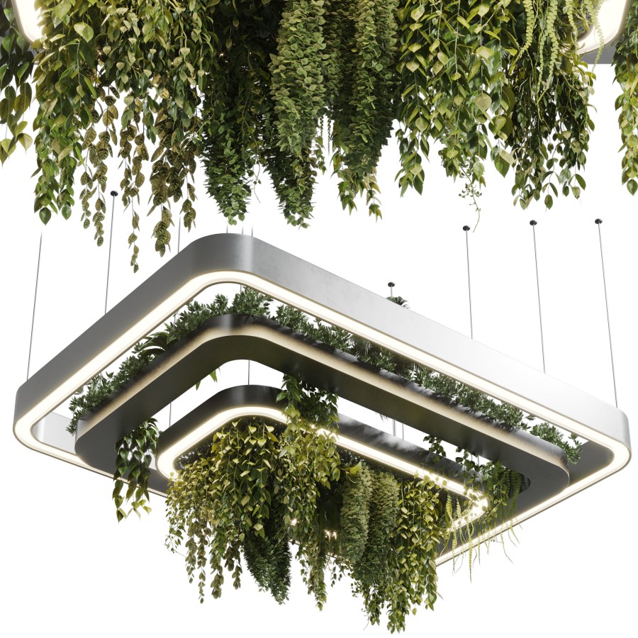 Pot Light Pendant - Plant Light Hanging 11 3D Model for VRay, Corona ...