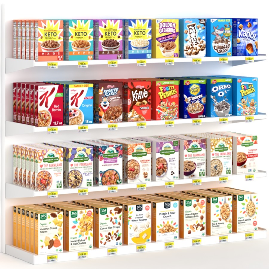 Supermarket Cereal Showcase 3D Model for VRay, Corona | CGMood