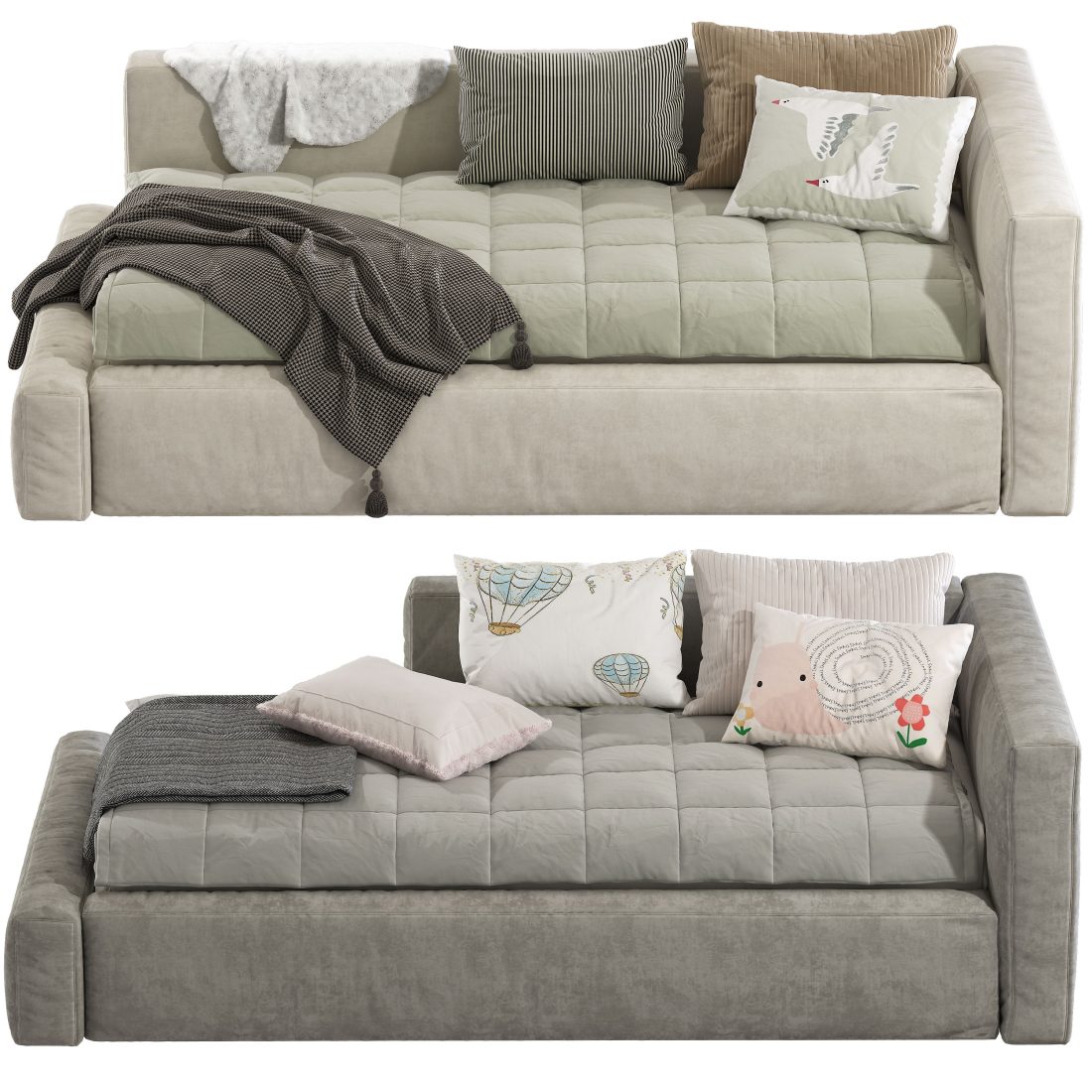 Set 248 Modern Style Sofa Bed - 3D Model for VRay, Corona